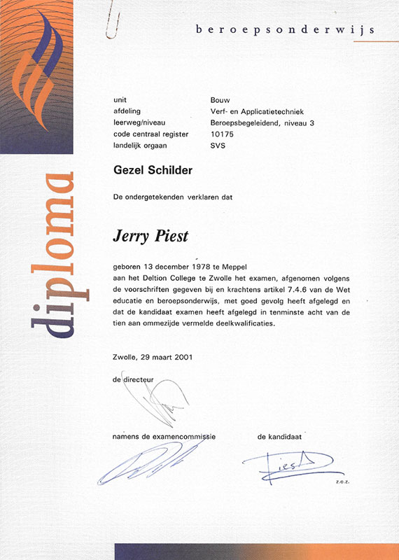 Over mij | Jerry Piest Schilderwerken | Dé vakman voor al uw schilderwerk!